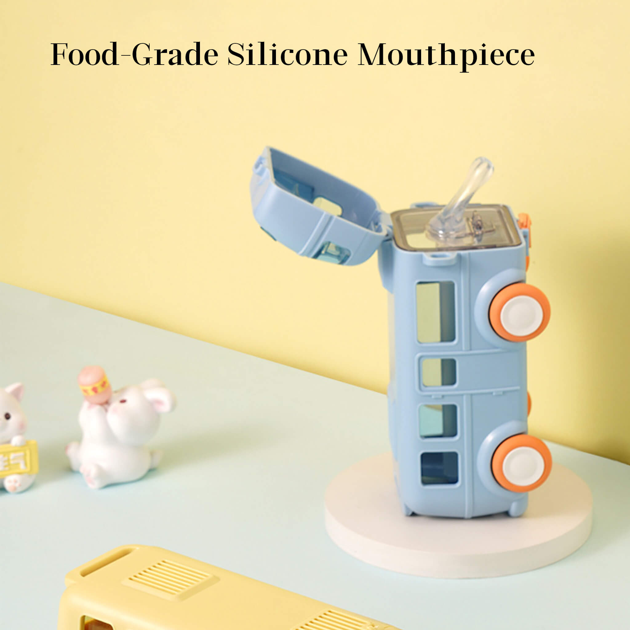 16.9oz Cute Shuttle Bus Shaped Cup with Straw | Fun Sharings – FunSharings