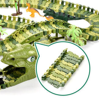 Dinosaur Track Toys - Flexible Bending Race Car Track Set for Kids ...